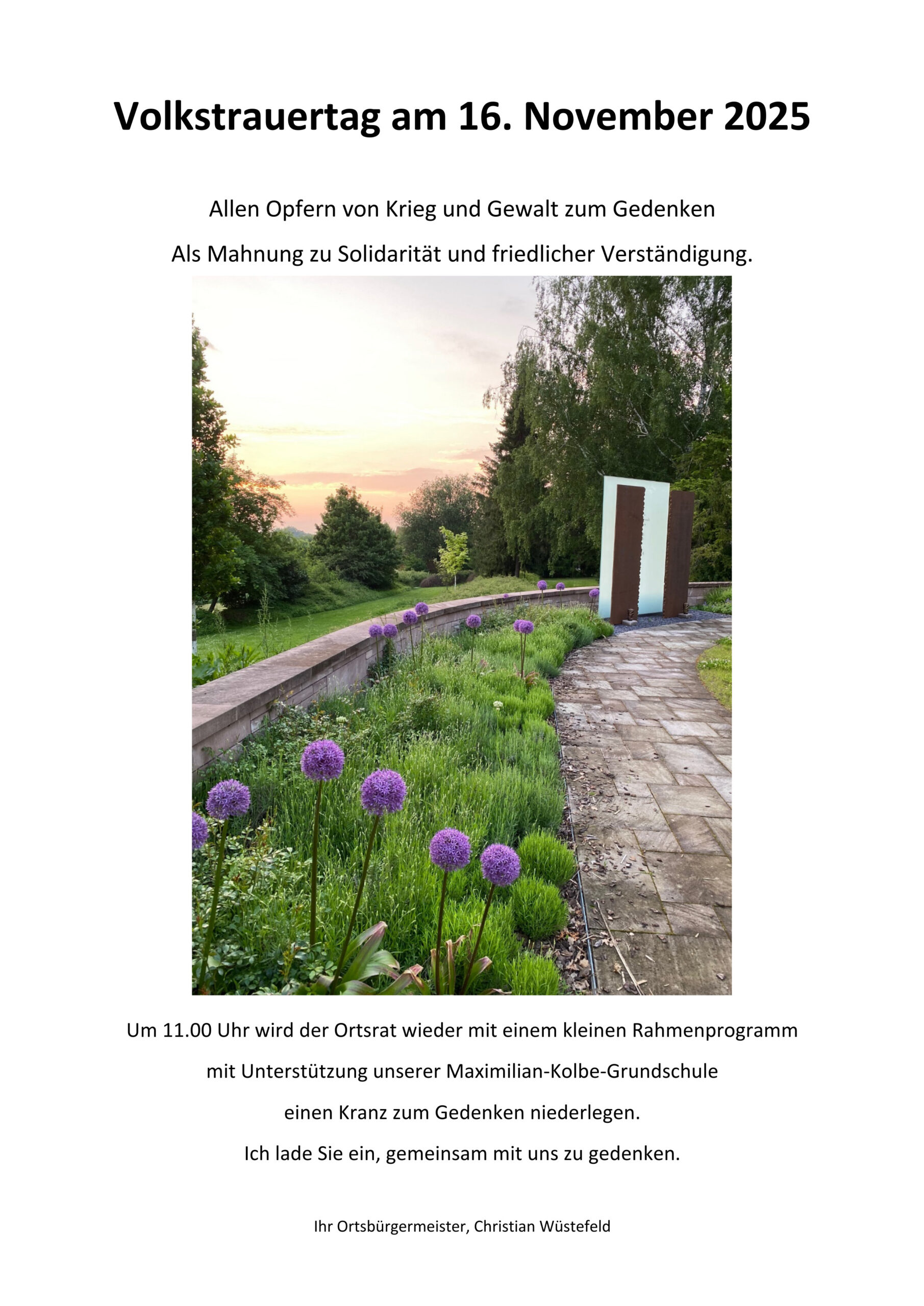 Volkstrauertag 2025 – Gerblingerode